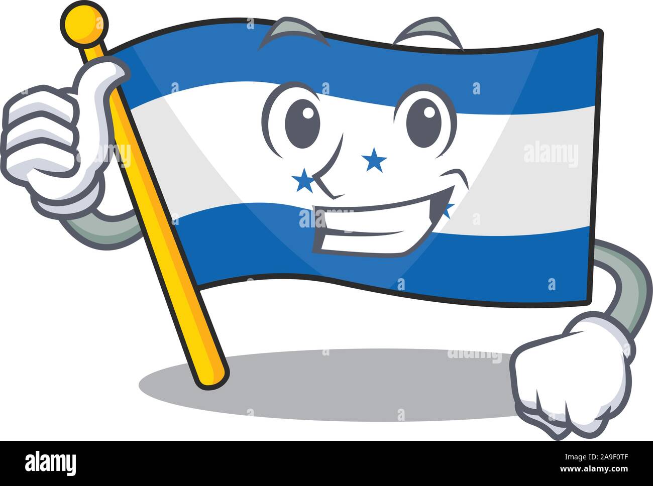 Flag honduras cartoon with in thumbs up character Stock Vector Image ...