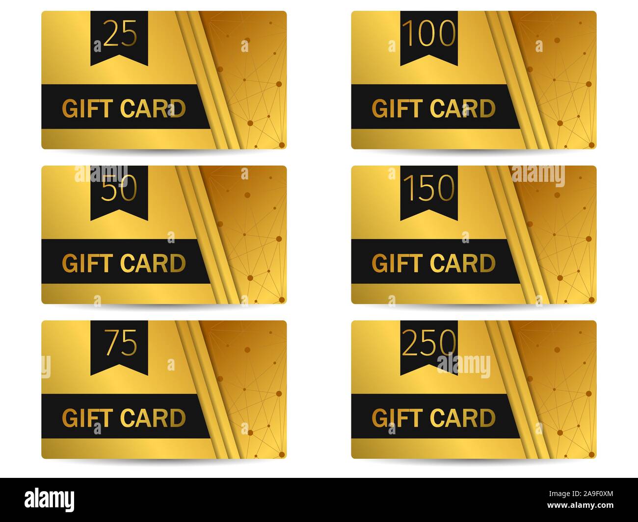 Gift card set. Layers of cut paper. The cards cost in 25, 50, 75 100 ...