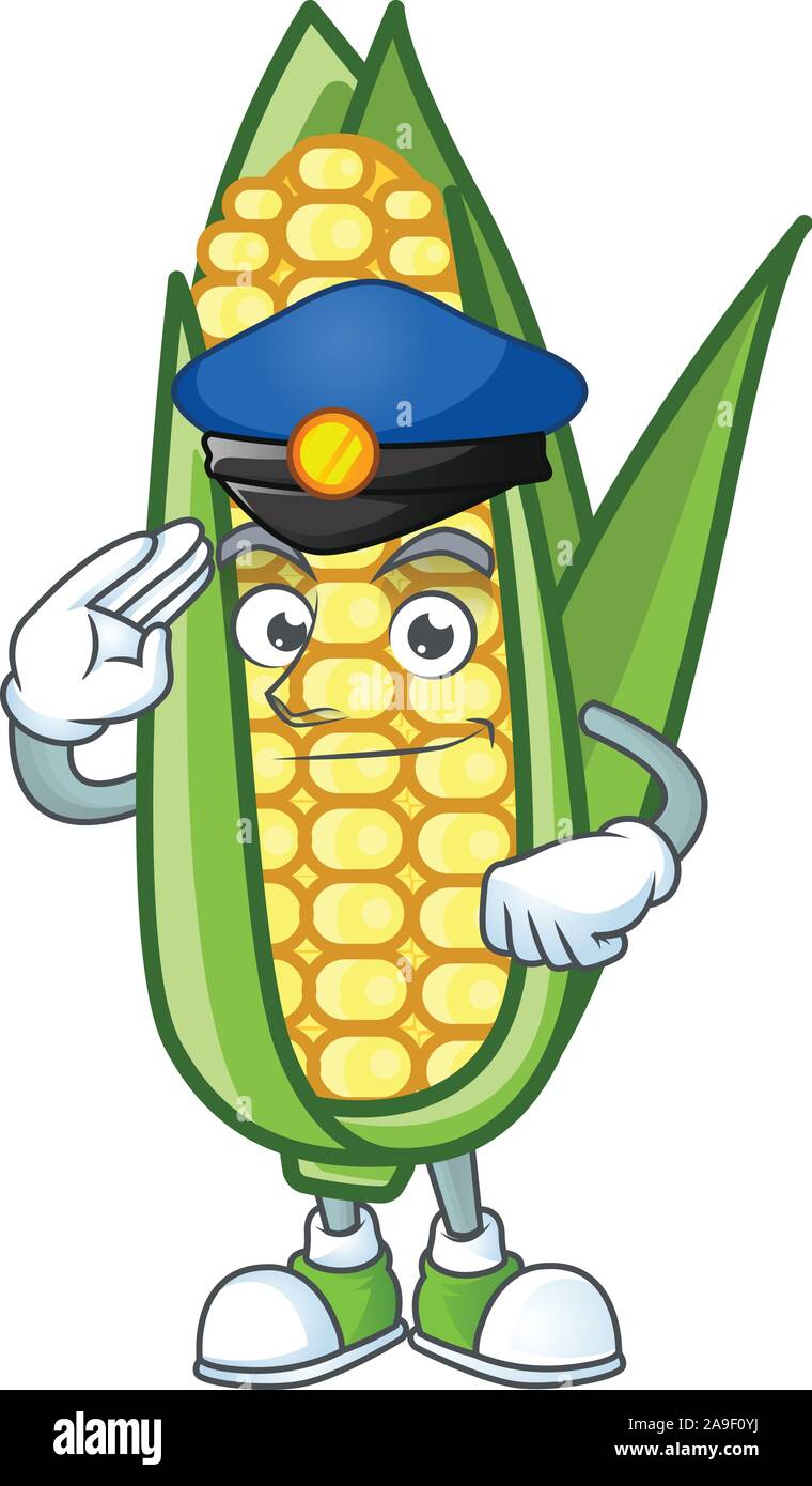 Cartoon corn sweet with the character police Stock Vector Image & Art ...