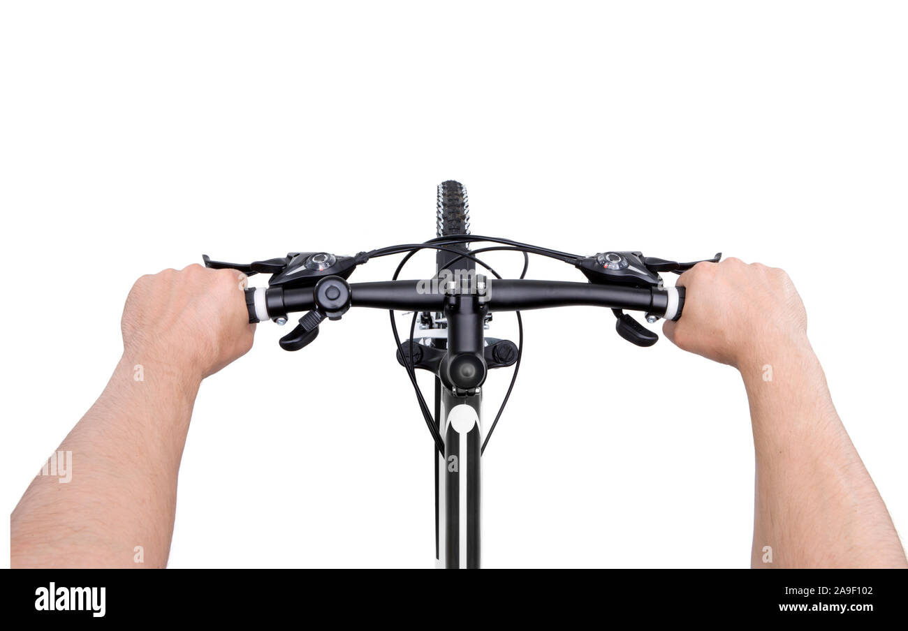 Hands holding handlebar bicycle hi-res stock photography and images - Alamy