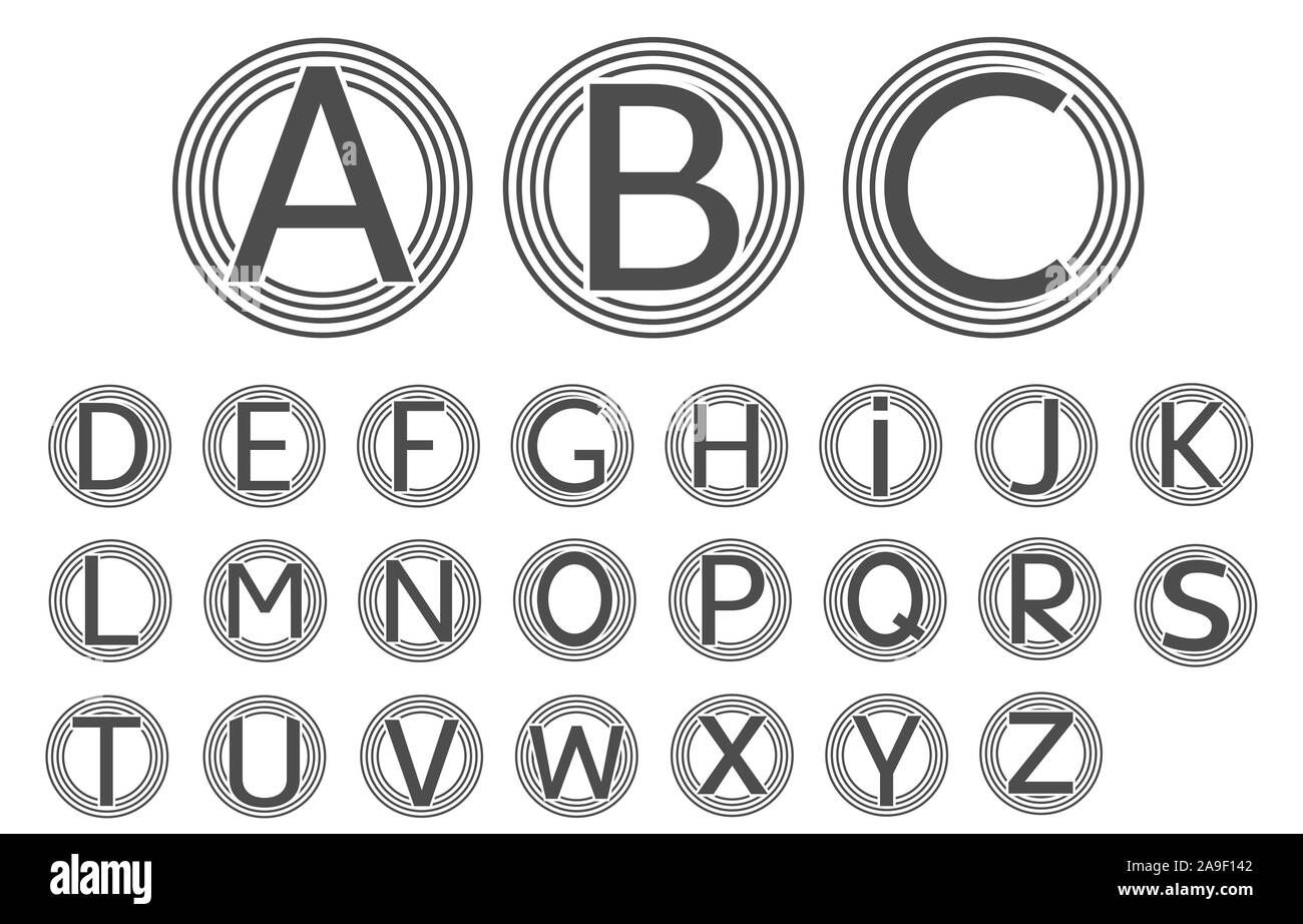 Round letters font type alphabet letters Stock Vector Images - Alamy