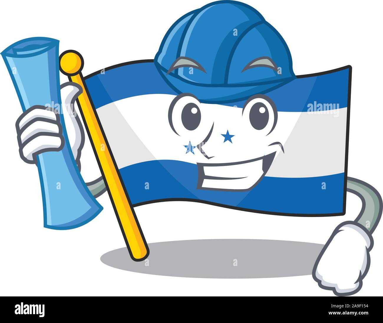 Flag honduras cartoon with in architect character Stock Vector Image ...