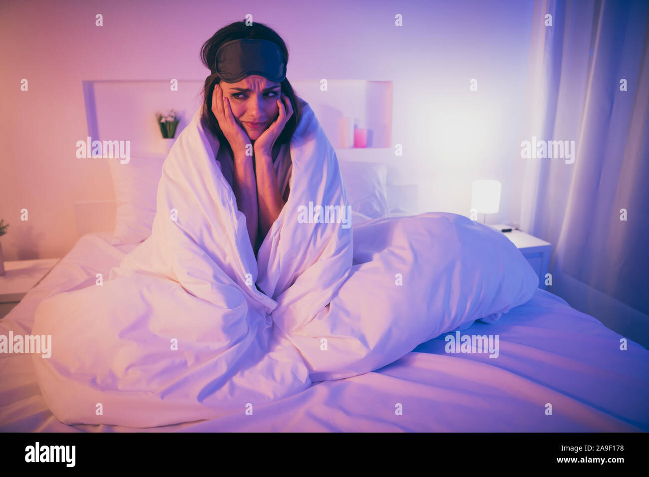 Portrait of her she nice attractive pretty cute depressed worried girl ...