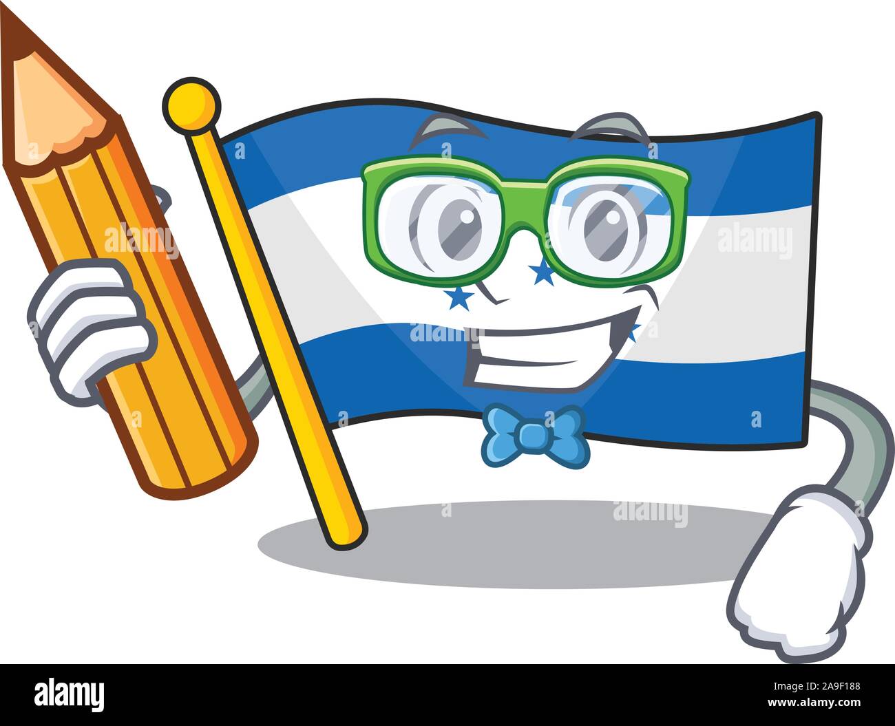 Flag honduras cartoon with in student holding pencil character Stock ...