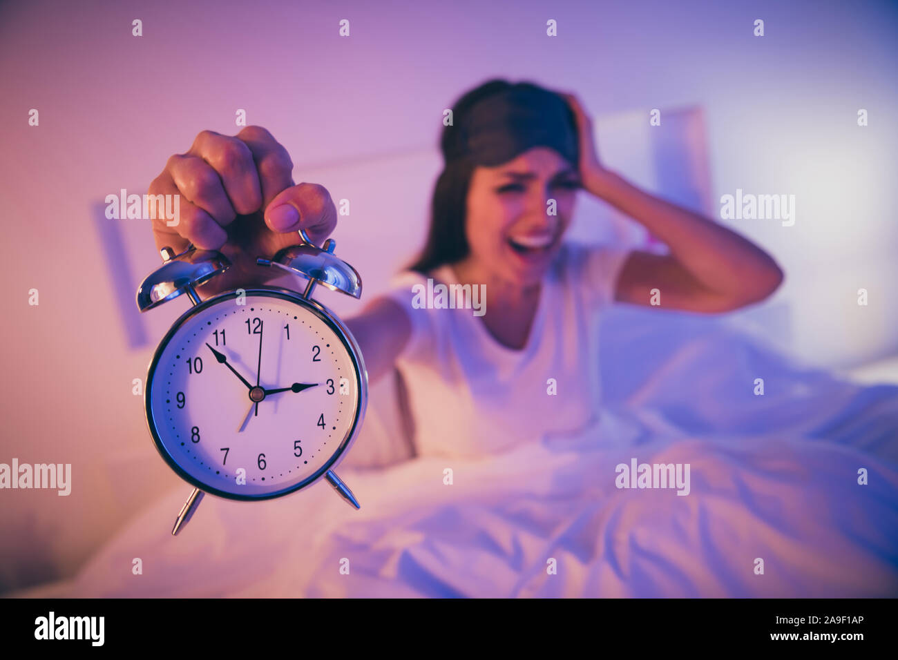 Close-up portrait of her she nice attractive desperate worried ...