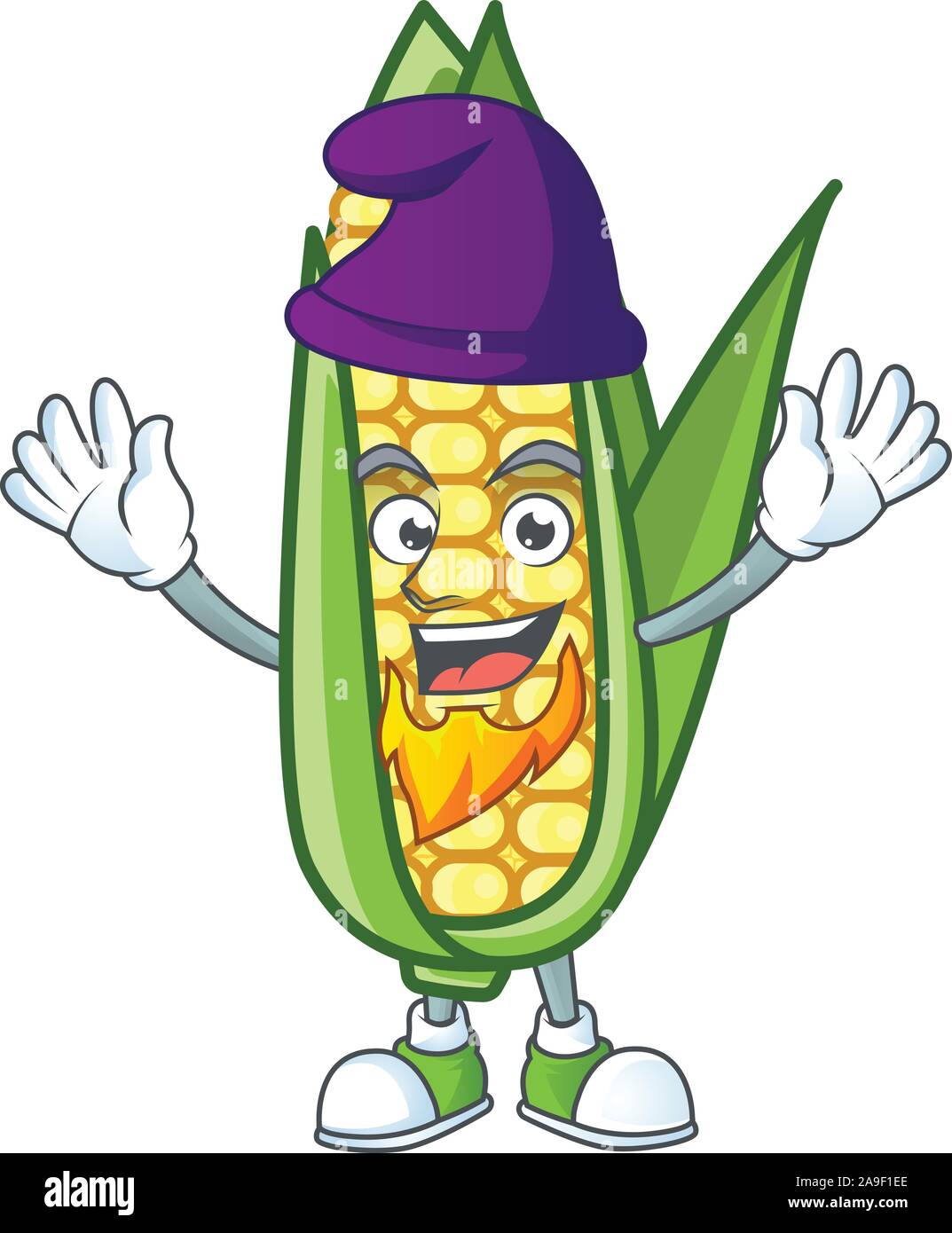 Cartoon corn sweet with the character elf Stock Vector Image & Art - Alamy