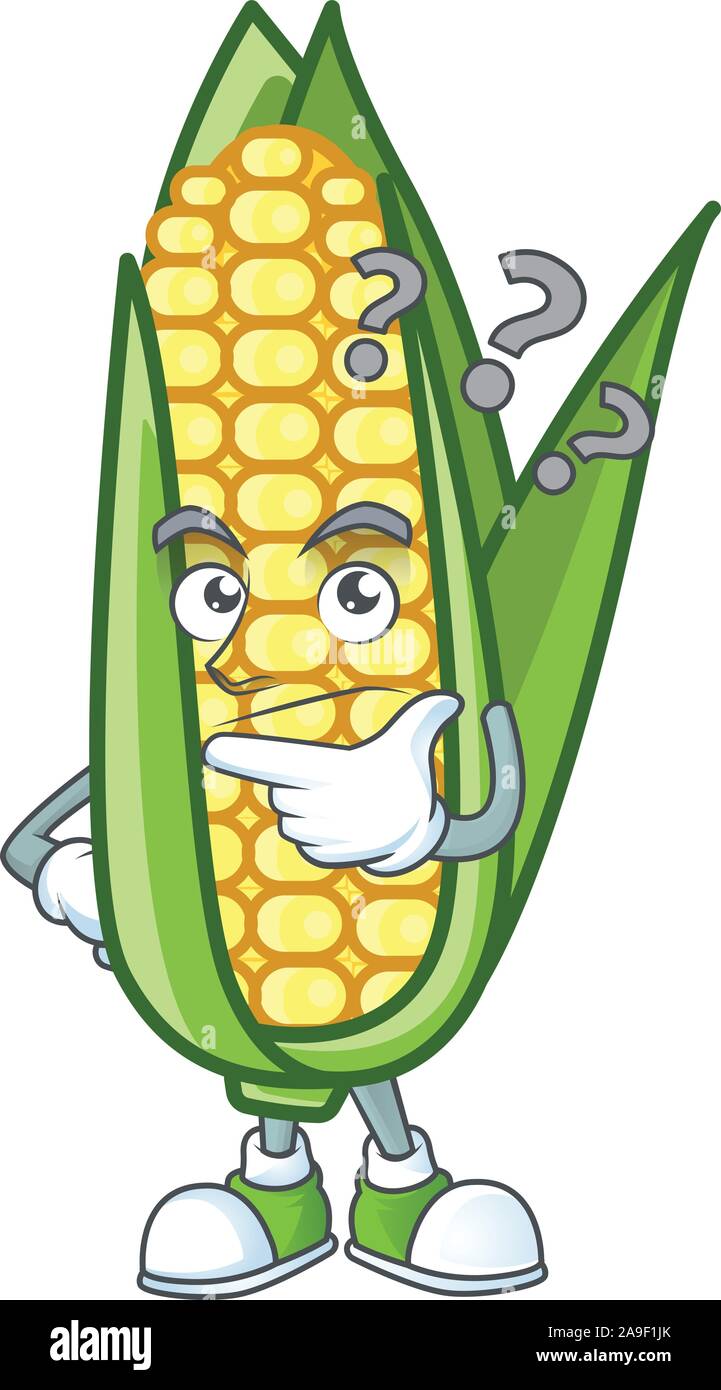 Character thinking in the cartoon a corn Stock Vector Image & Art - Alamy