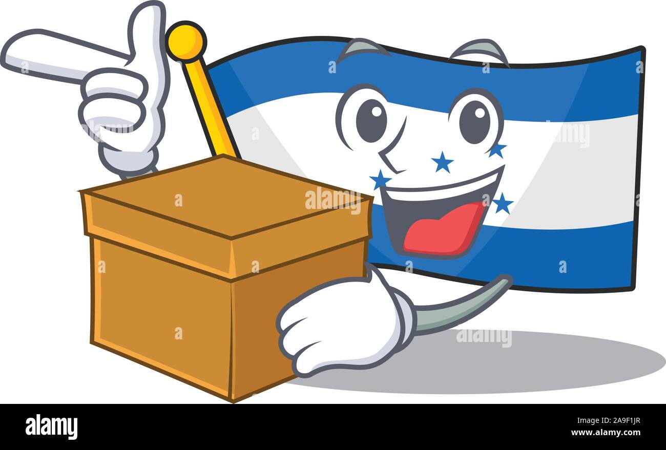 Flag honduras cartoon with in with bring box character Stock Vector ...