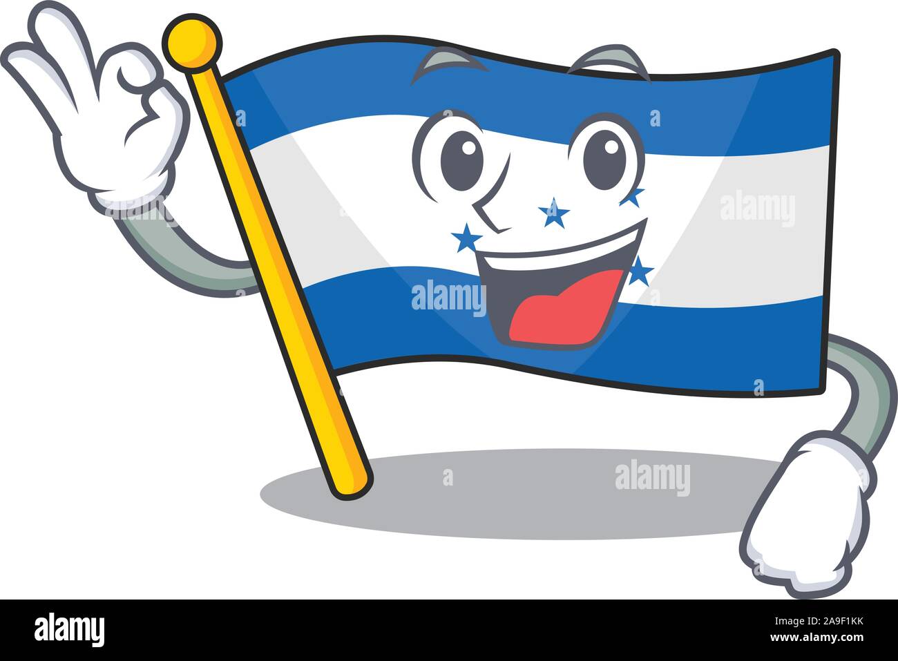 Flag honduras cartoon with in okay character Stock Vector Image & Art ...