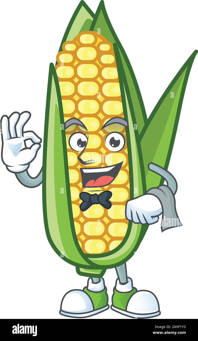 Character waiter in the cartoon a corn Stock Vector Image & Art - Alamy
