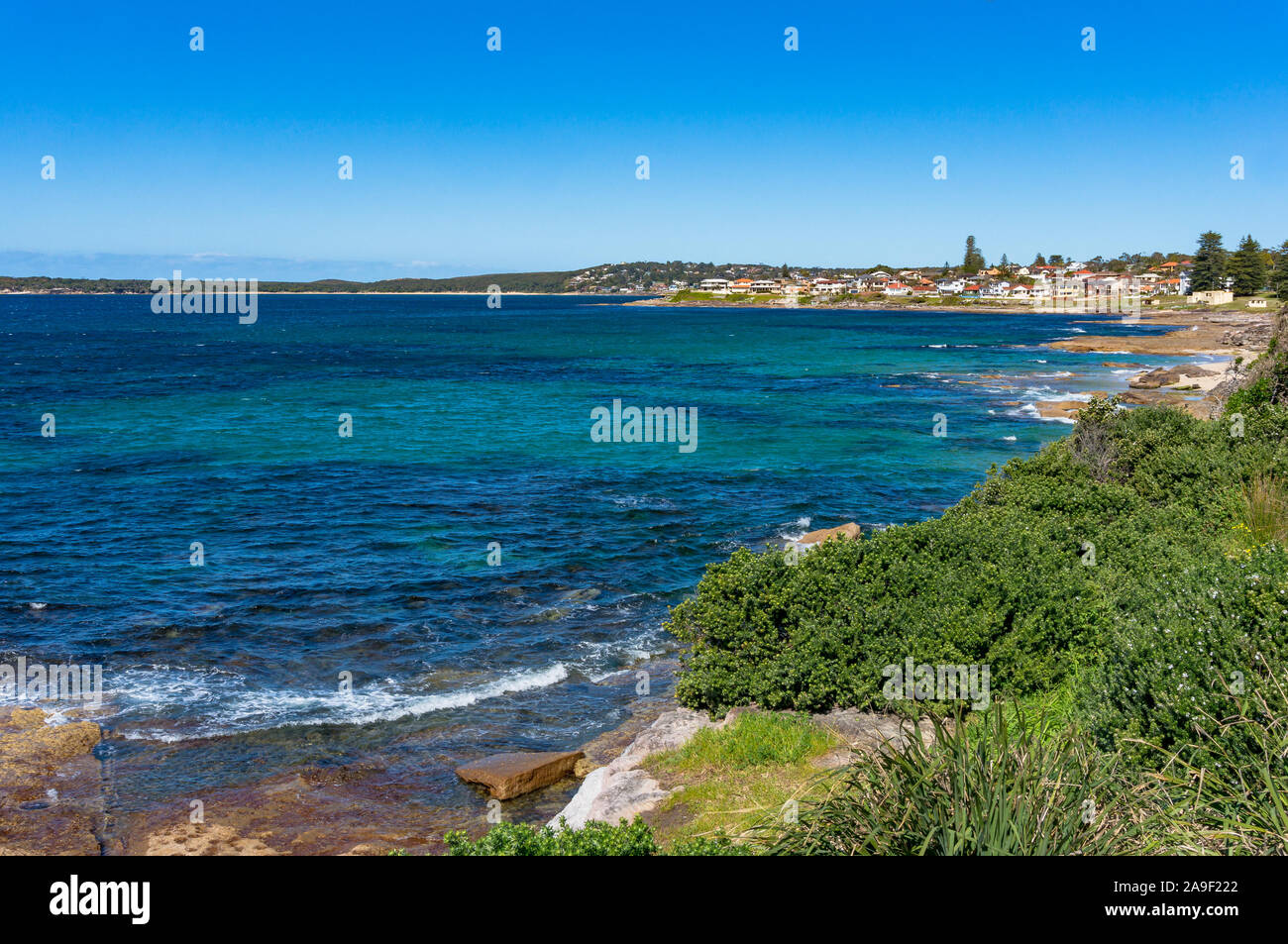 Cronulla coastline with view of Royal National Park and Oak Park and ...
