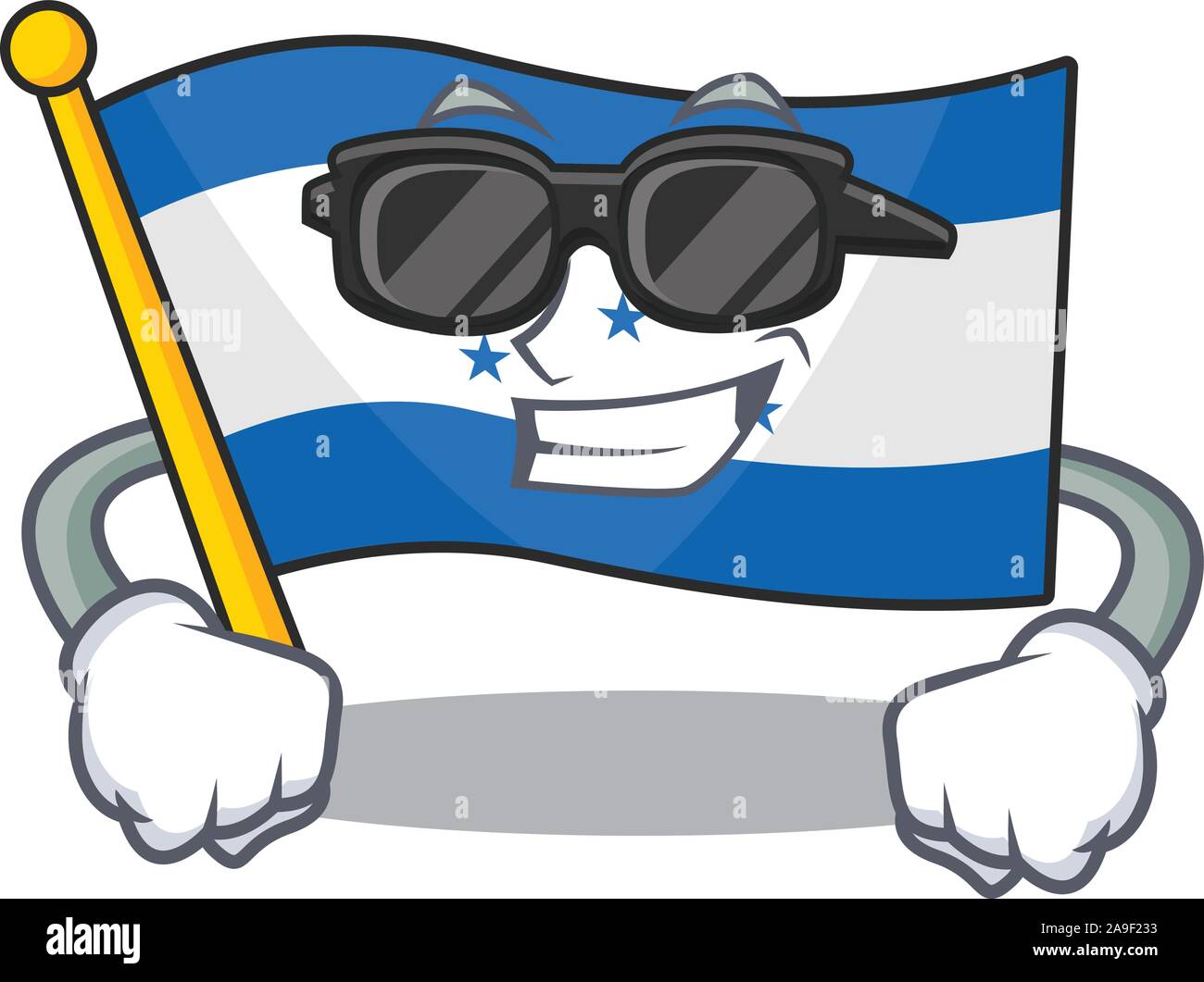 Flag honduras cartoon with in super cool character Stock Vector Image ...