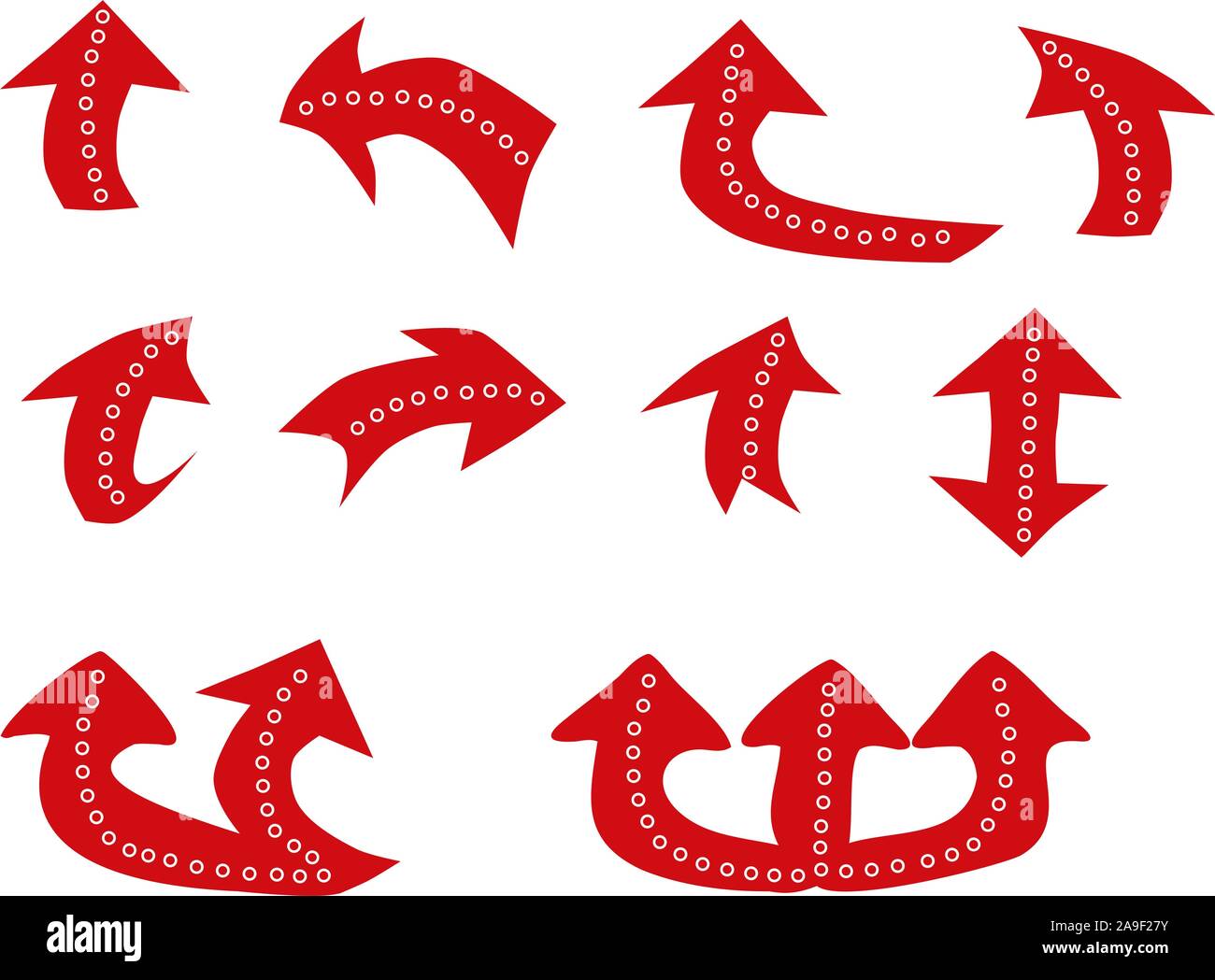 Red arrow collection set. Modern illustration, design element Stock ...