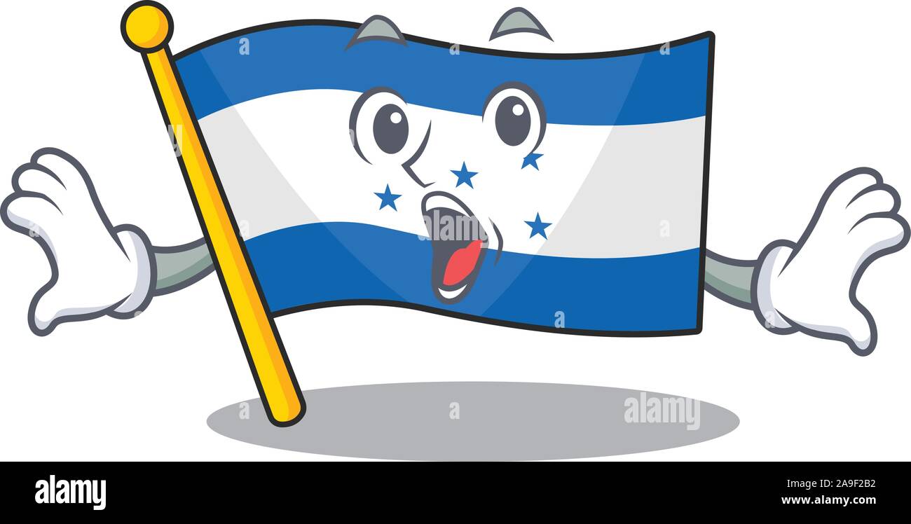 Cartoon flag honduras isolated in character surprised Stock Vector ...