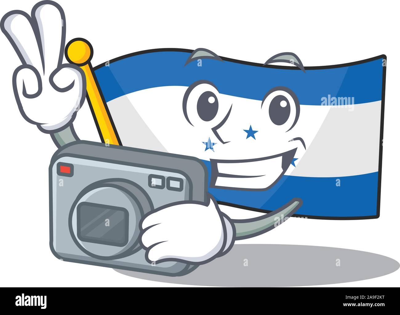 Cartoon flag honduras isolated in character photographer Stock Vector ...