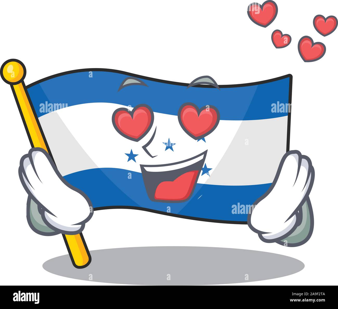 Cartoon flag honduras isolated in character in love Stock Vector Image ...