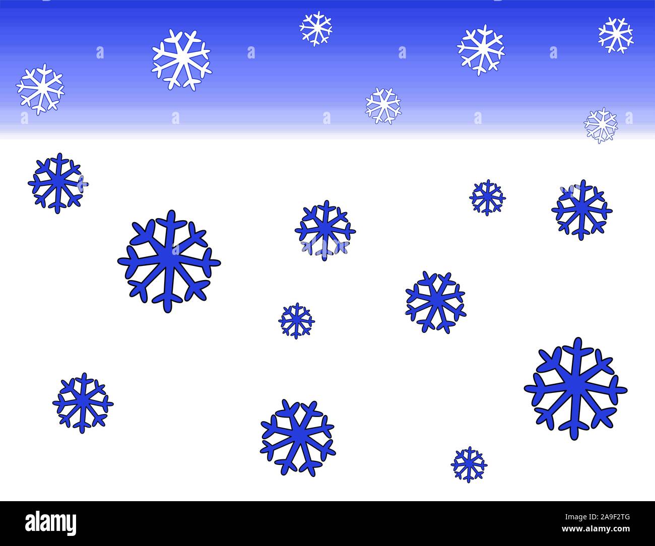 Flying snowflakes. Winter, frost. Color background, poster. Graphic ...