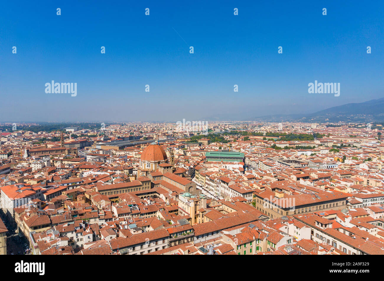 Aerial view of Florence historic centre. Italy Stock Photo - Alamy