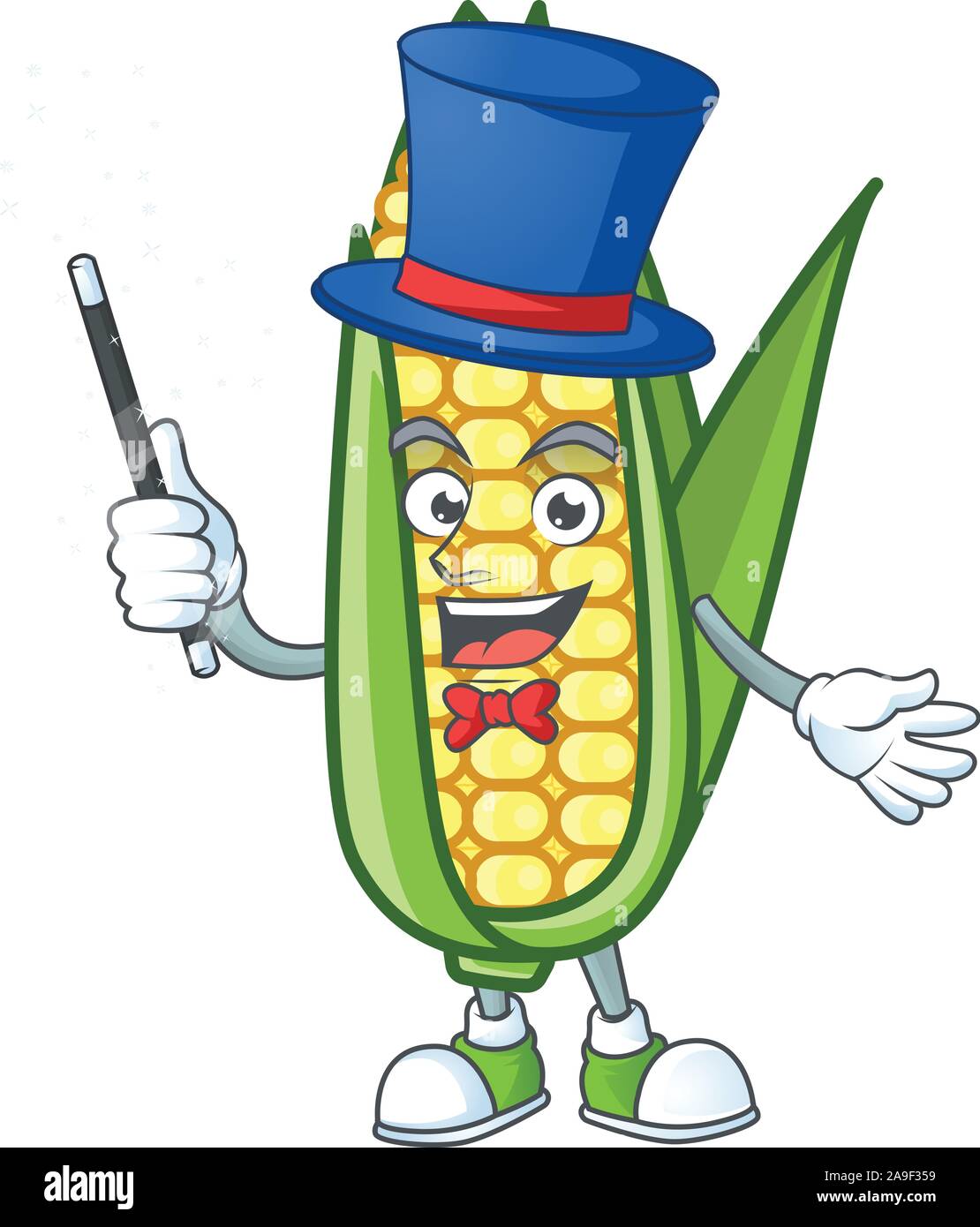 Cute corn with the character cartoon magician Stock Vector Image & Art ...