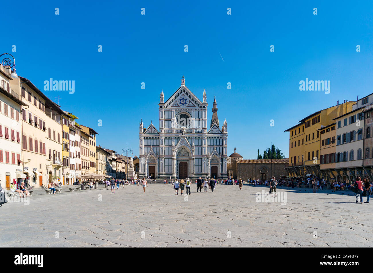 Florence, Italy - September 24, 2013: Santa Croce Basilica and square ...