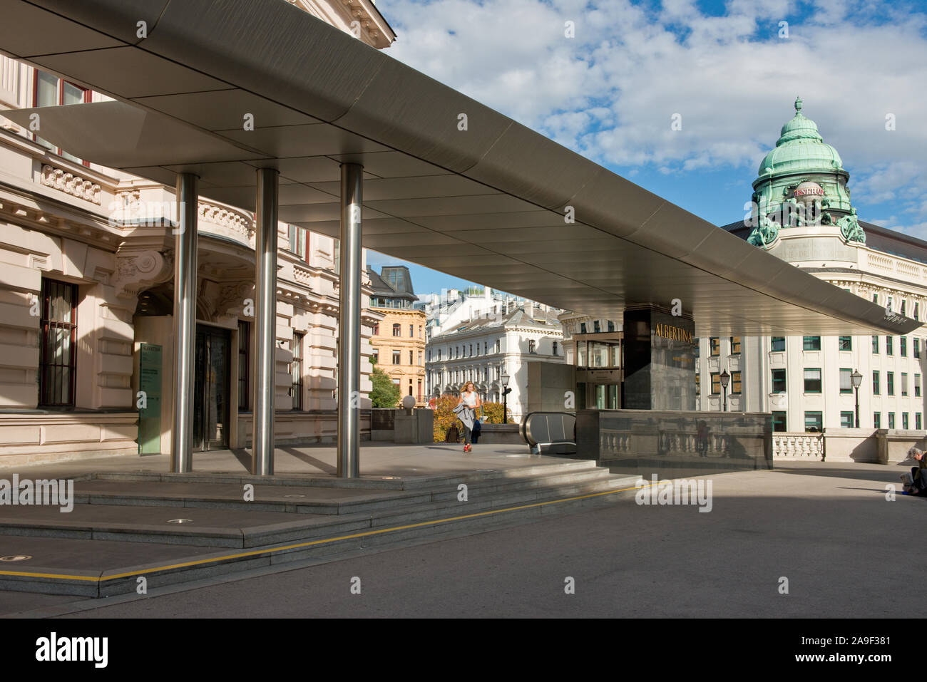 Entrance to Albertina Museum and art gallery. Innere Stadt, Vienna ...