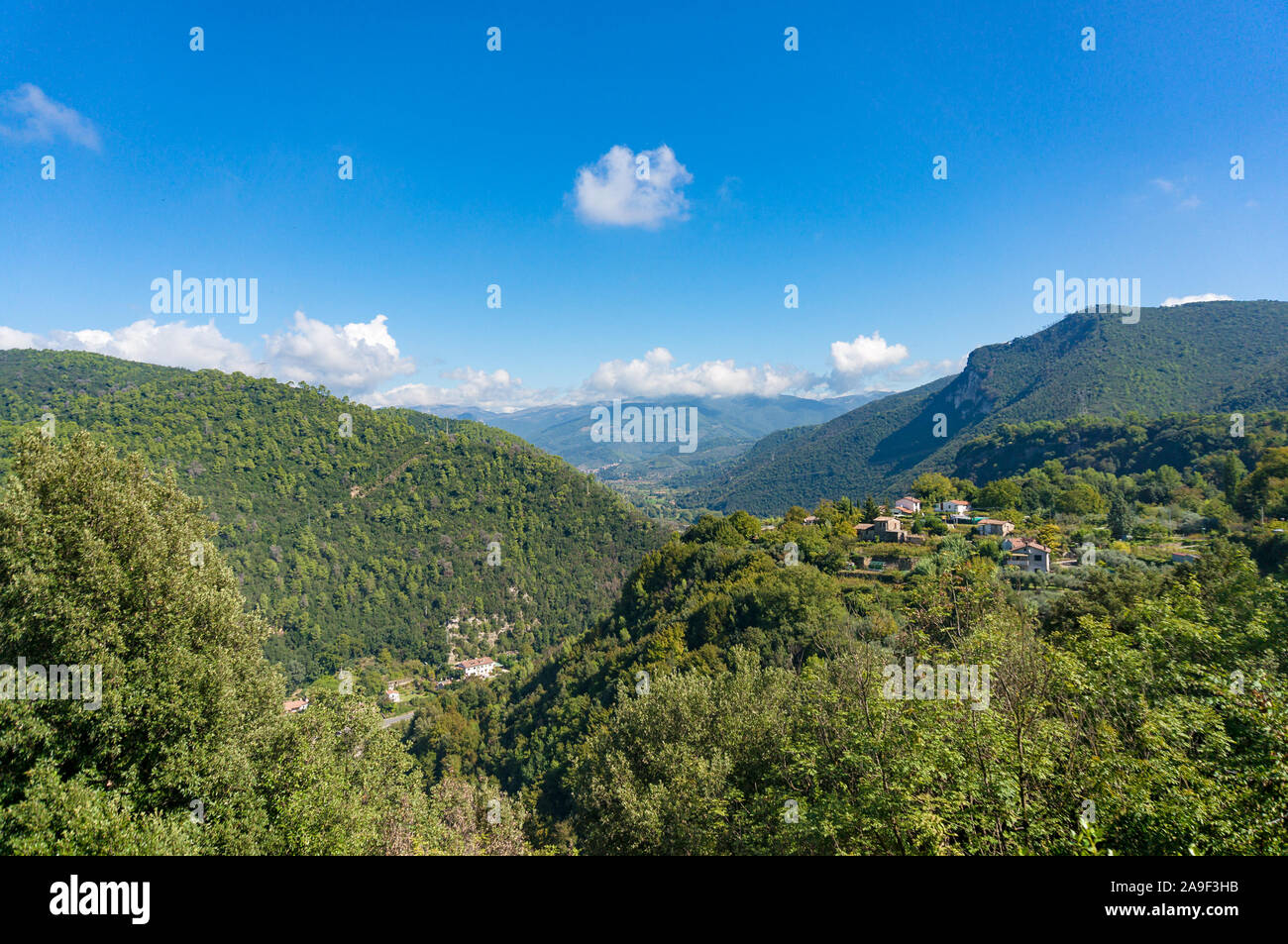 Aerial countryside town forest trees hi-res stock photography and ...