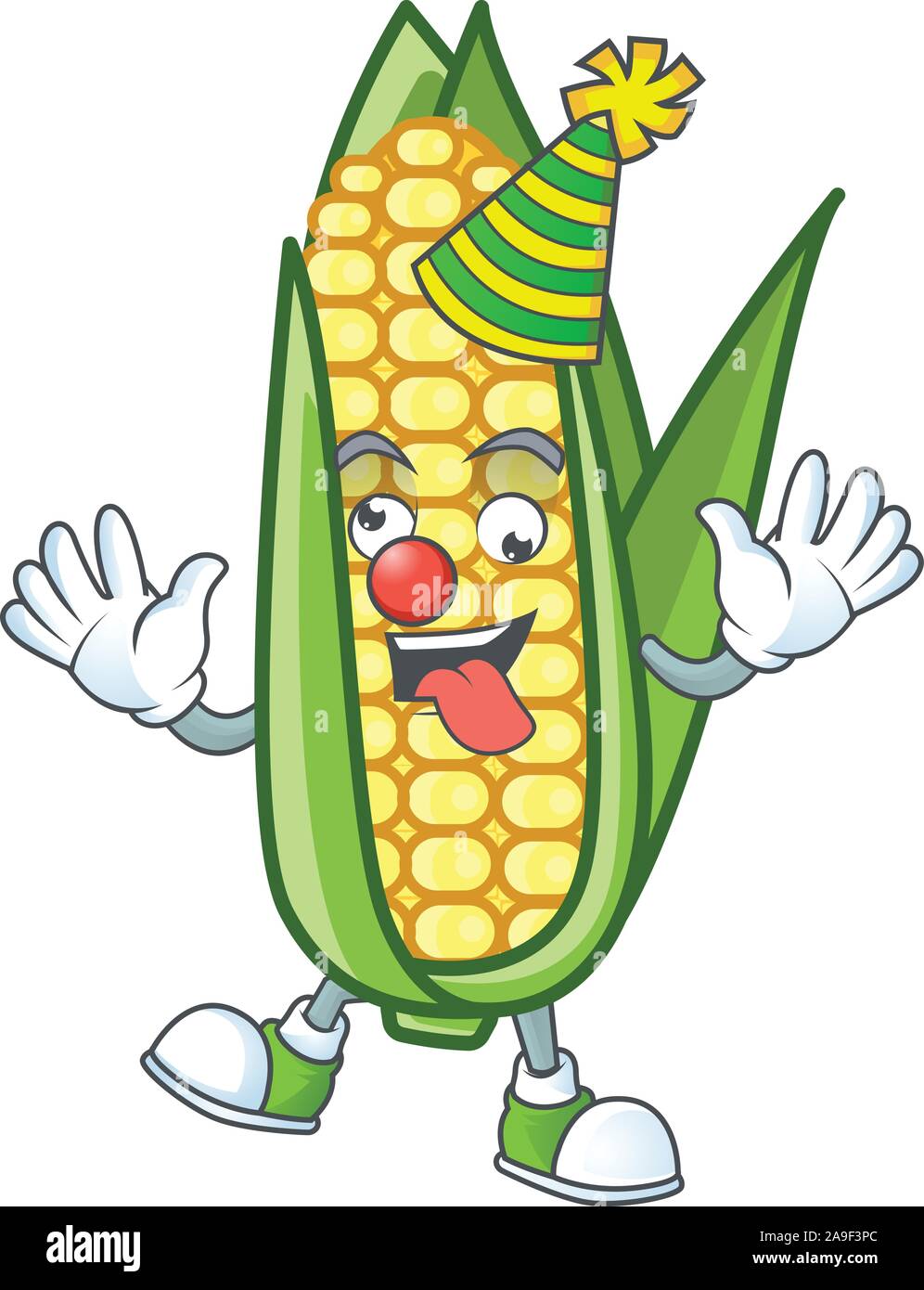 Cute corn with the character cartoon clown Stock Vector Image & Art - Alamy