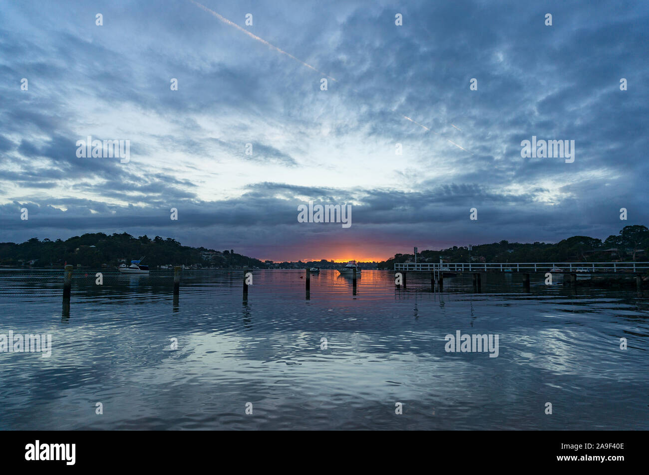 Lagoon sunset boats water sky hi-res stock photography and images - Alamy