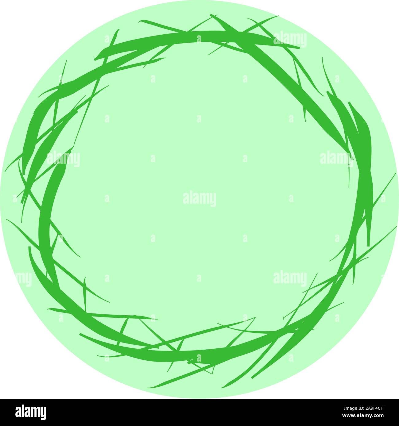 Green border, round grange background. Frame backdrop for decor design ...