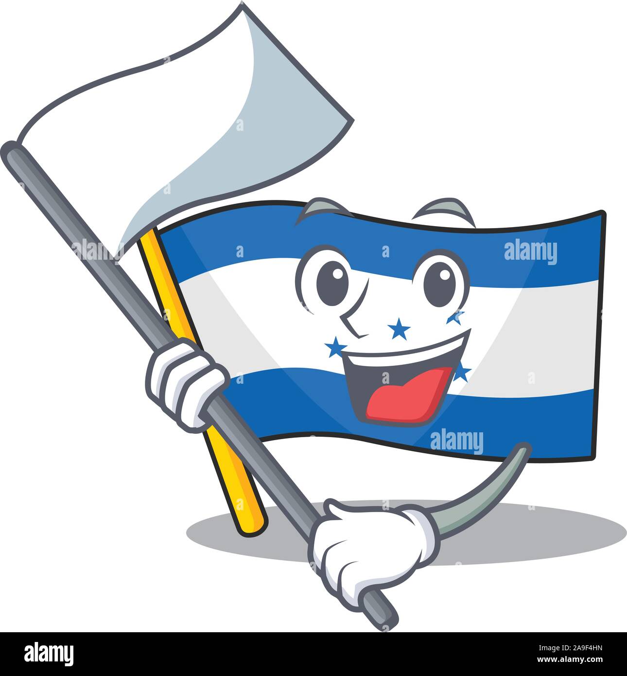 bring flag cartoon flag honduras in with mascot Stock Vector Image ...