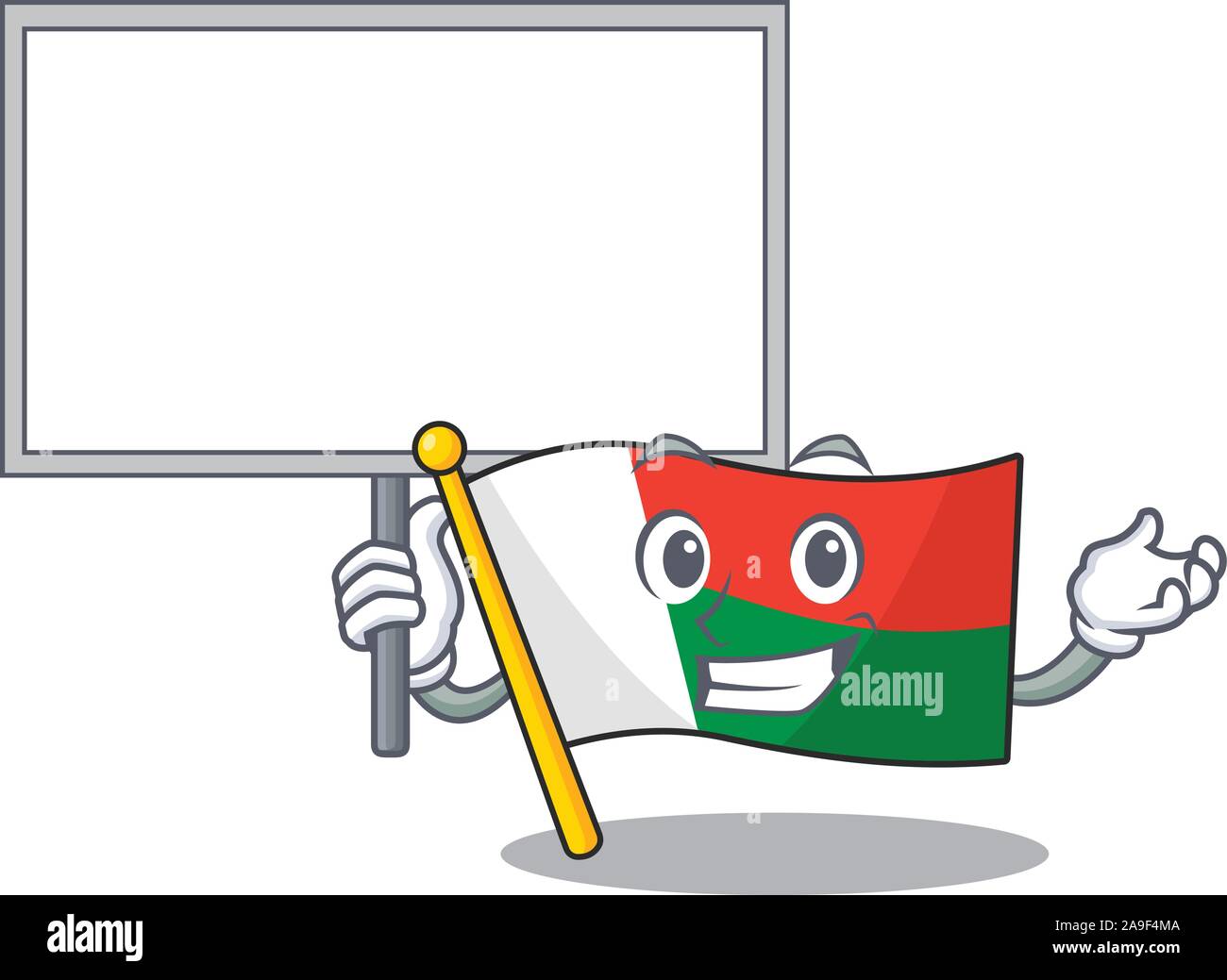 Mascot flag madagascar with in bring board character Stock Vector Image ...