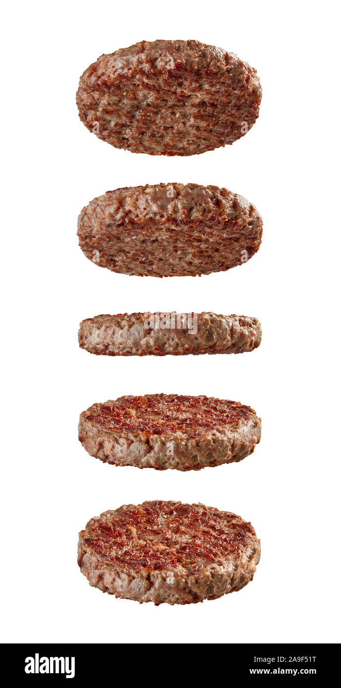 Hamburger meat isolated on white background in different angles Stock ...
