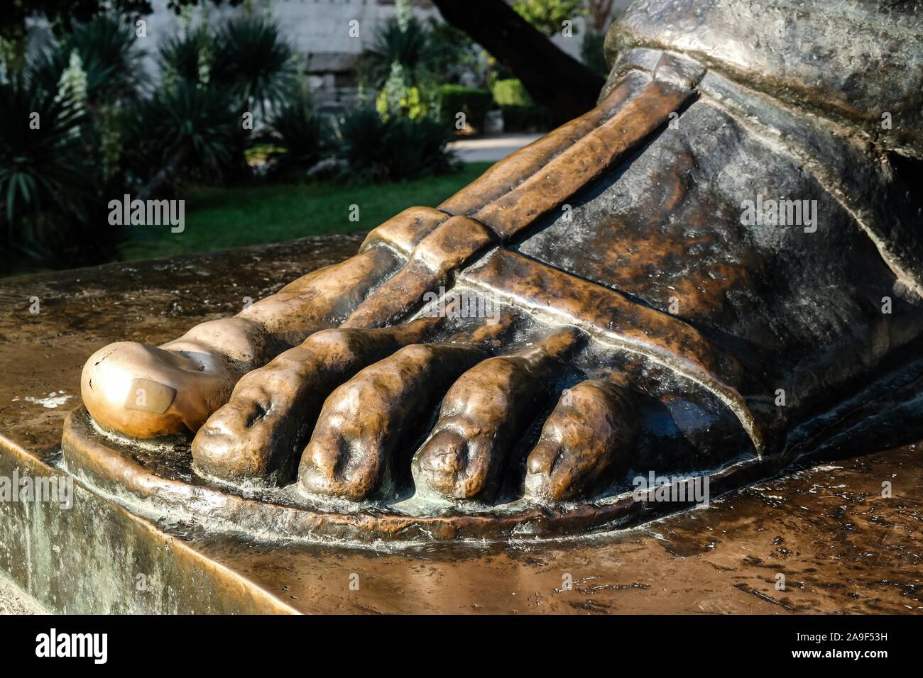 Statue of Grgur Ninski in Split, Croatia. Rubbing the toe is said to ...