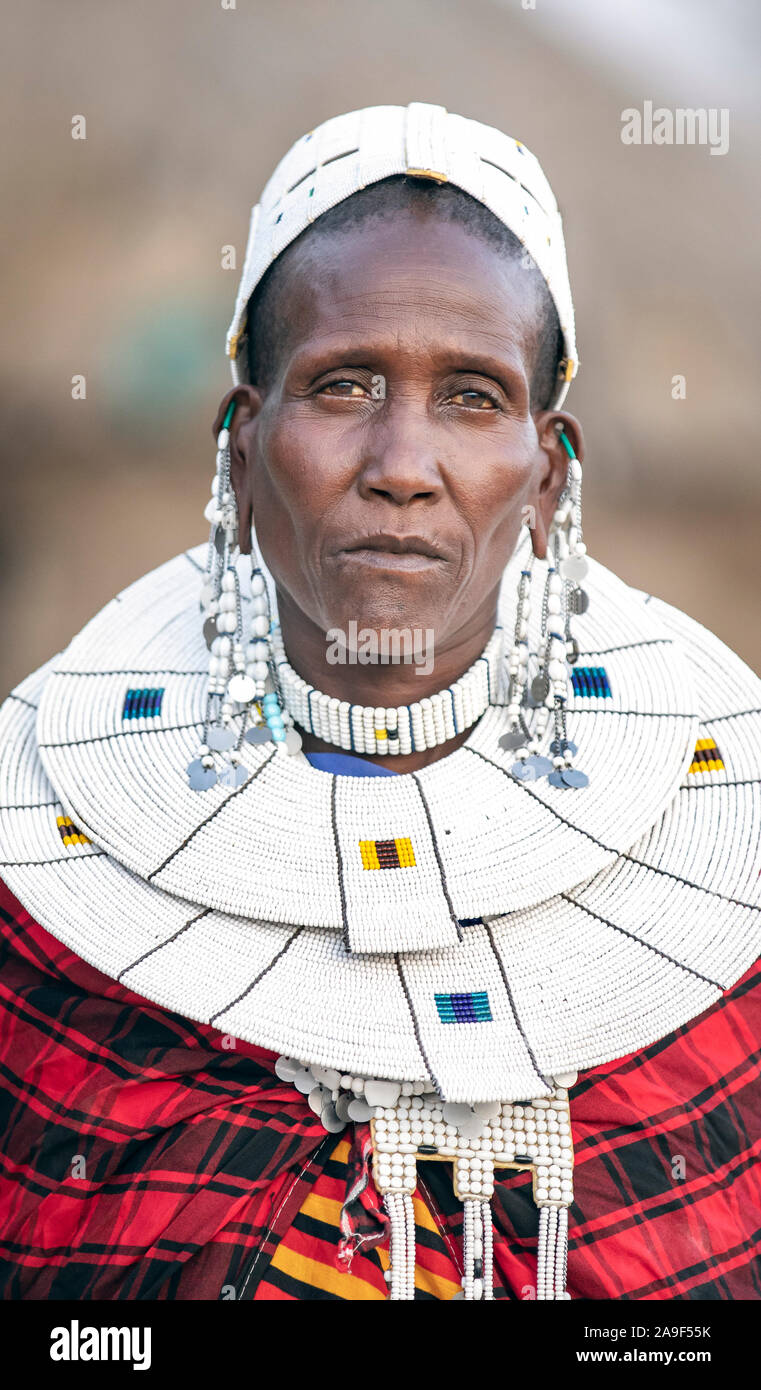 Arusha, Tanzania, 7th September 2019: beautiful maasai women in ...