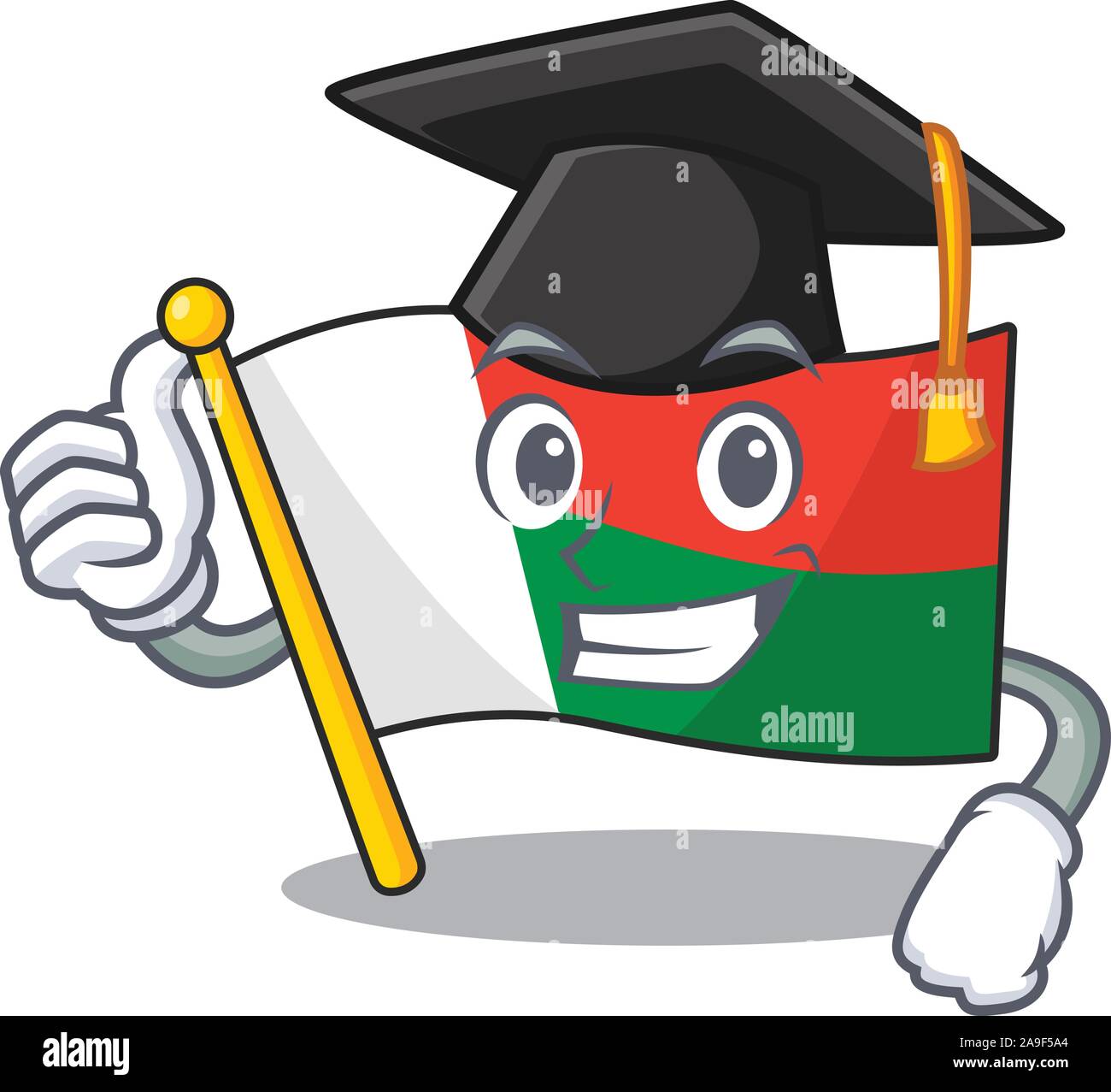 Flag madagascar cartoon with in graduation hat character Stock Vector ...