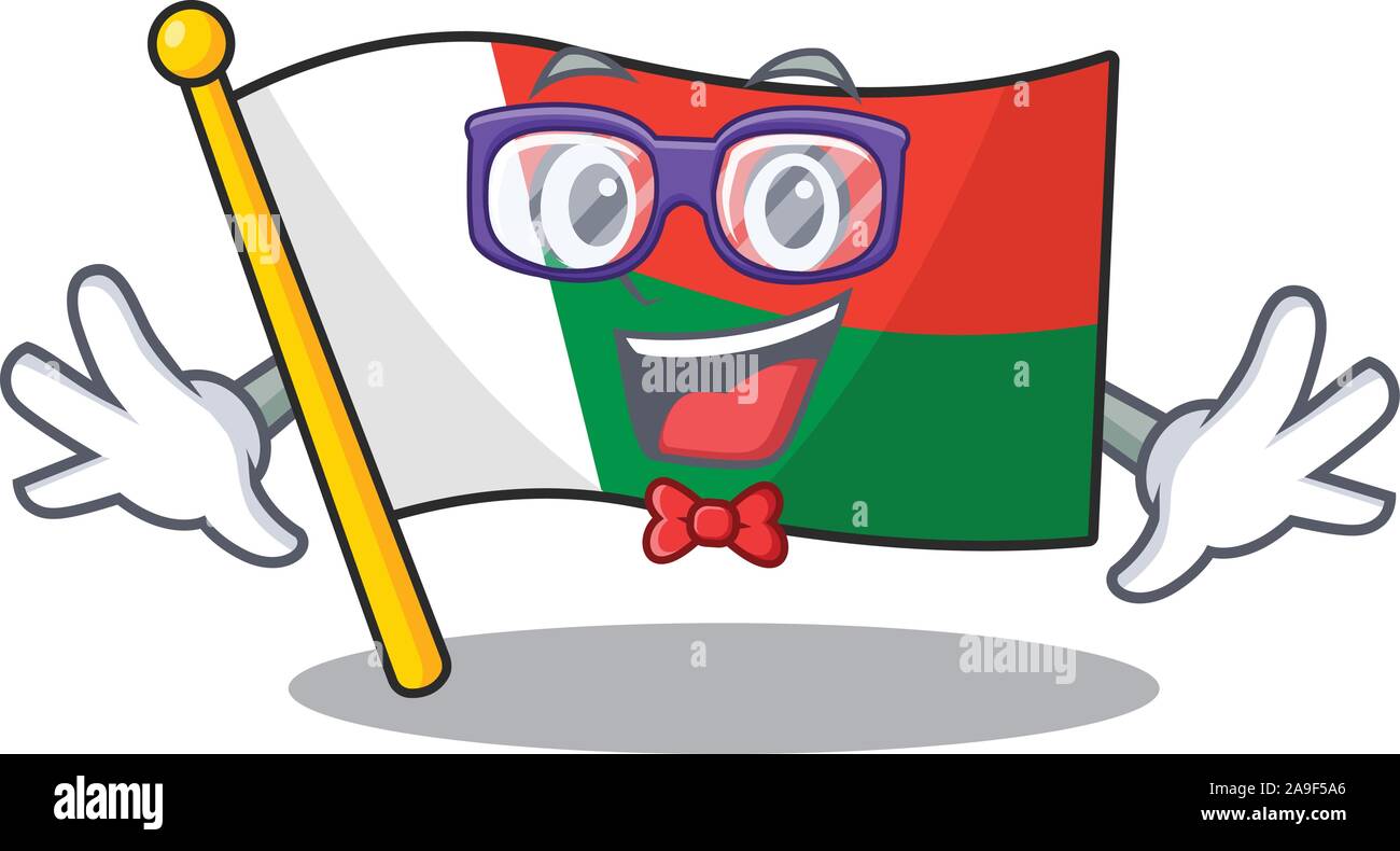 Flag madagascar cartoon with in geek character Stock Vector Image & Art ...