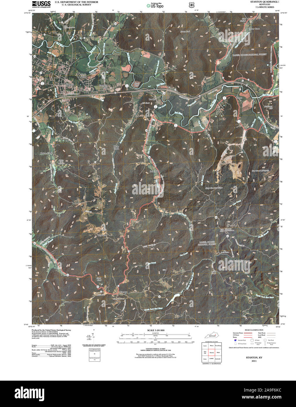 Stanton kentucky map hi-res stock photography and images - Alamy