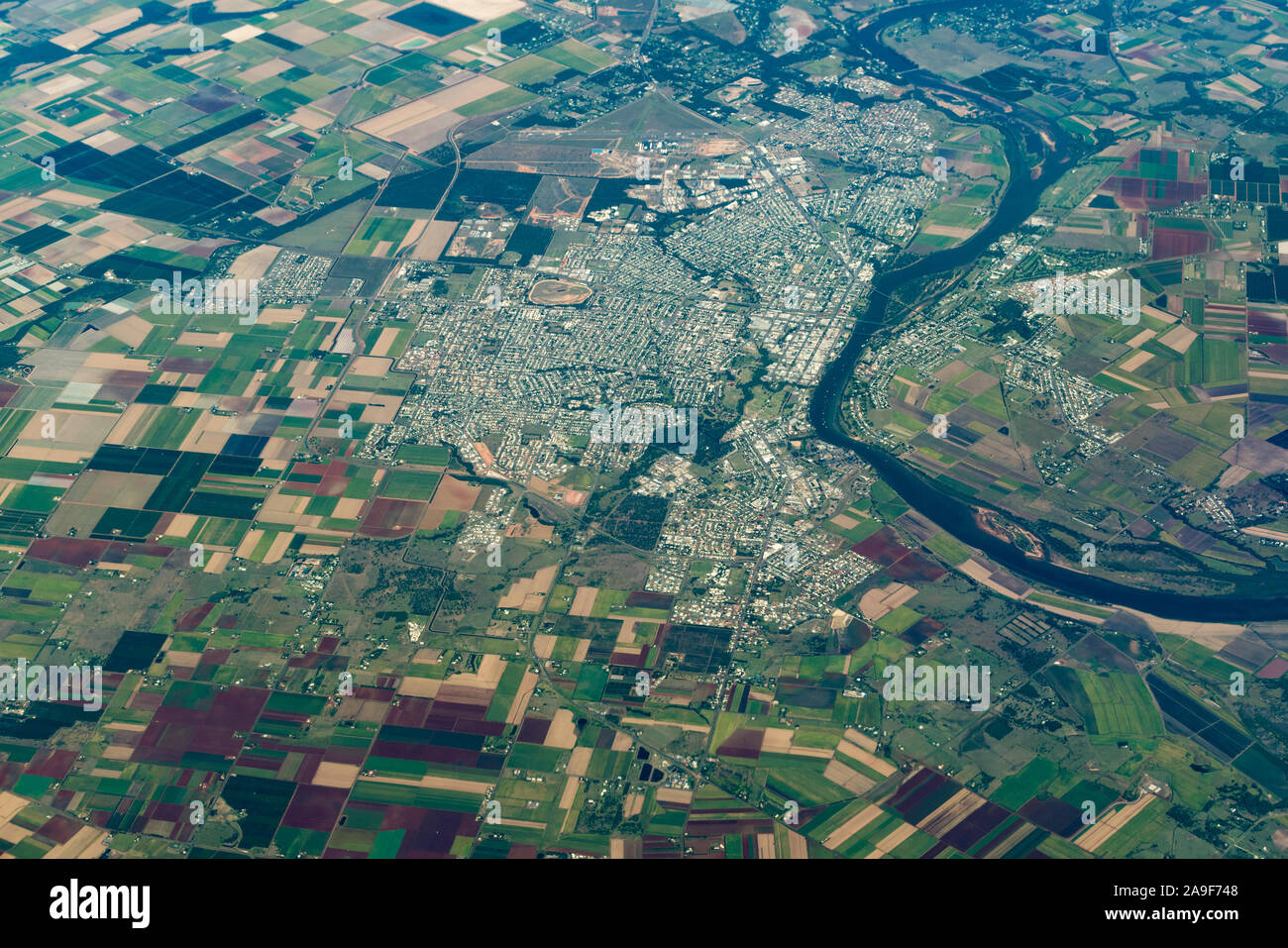 Aerial view of Bundaberg and Burnett river, Australia Stock Photo - Alamy