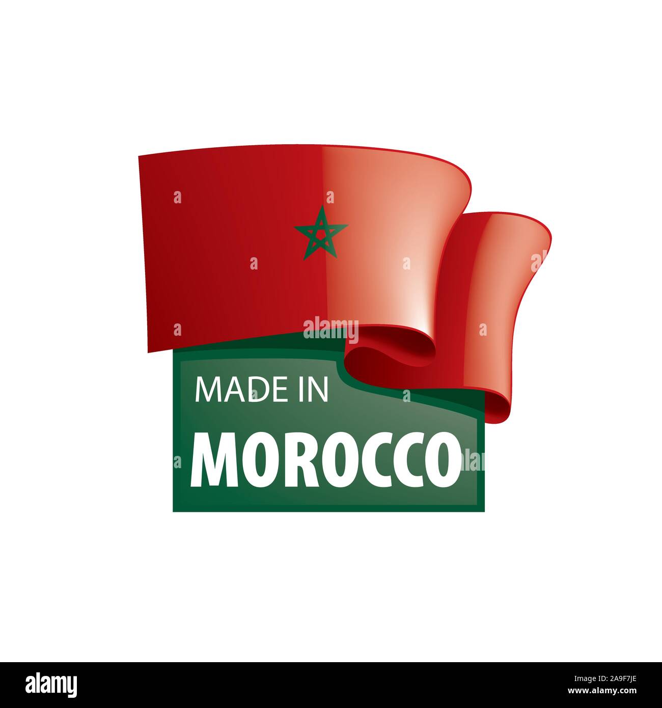 Morocco flag, vector illustration on a white background Stock Vector ...