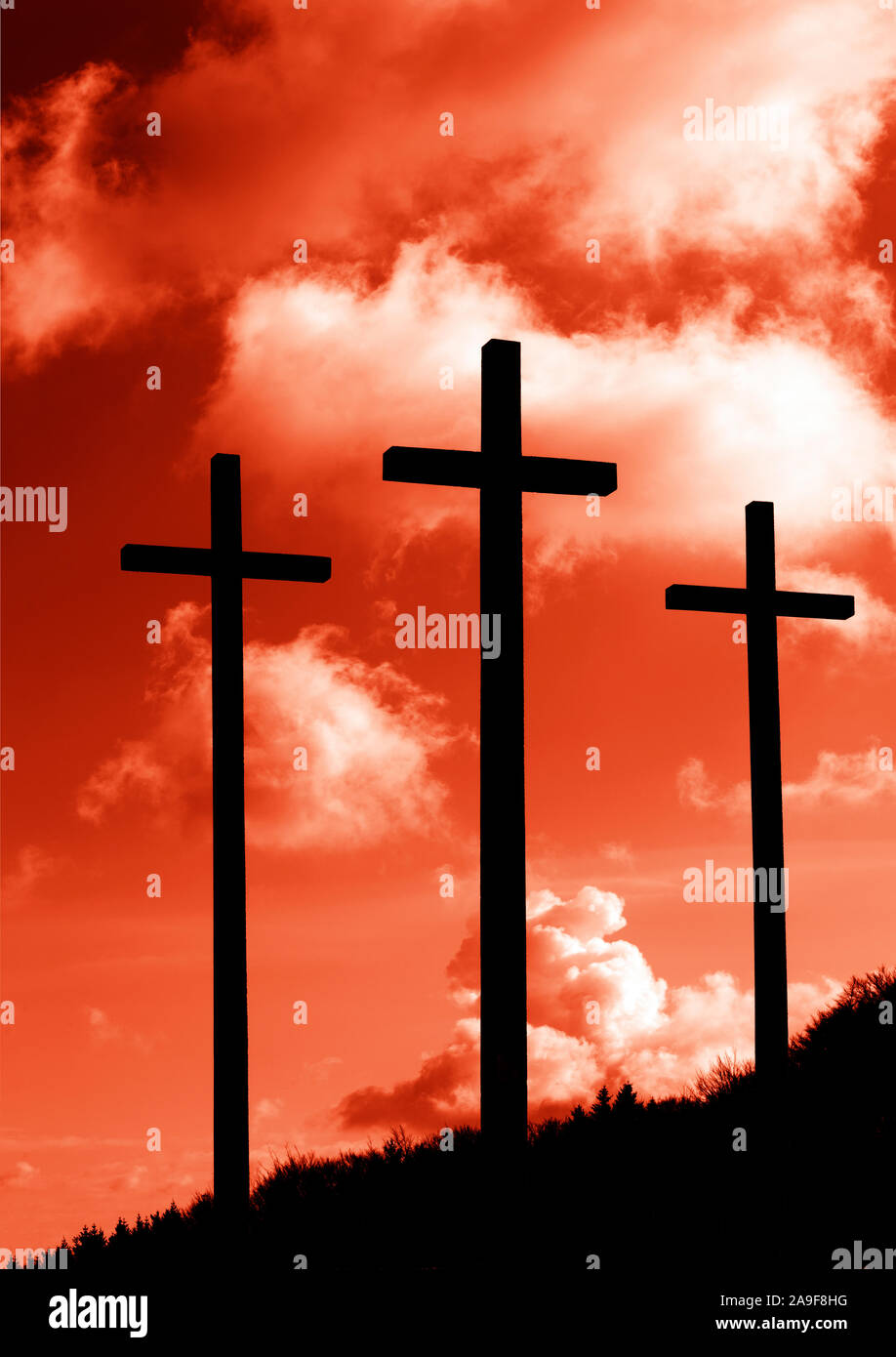 Three crosses mount hi-res stock photography and images - Alamy