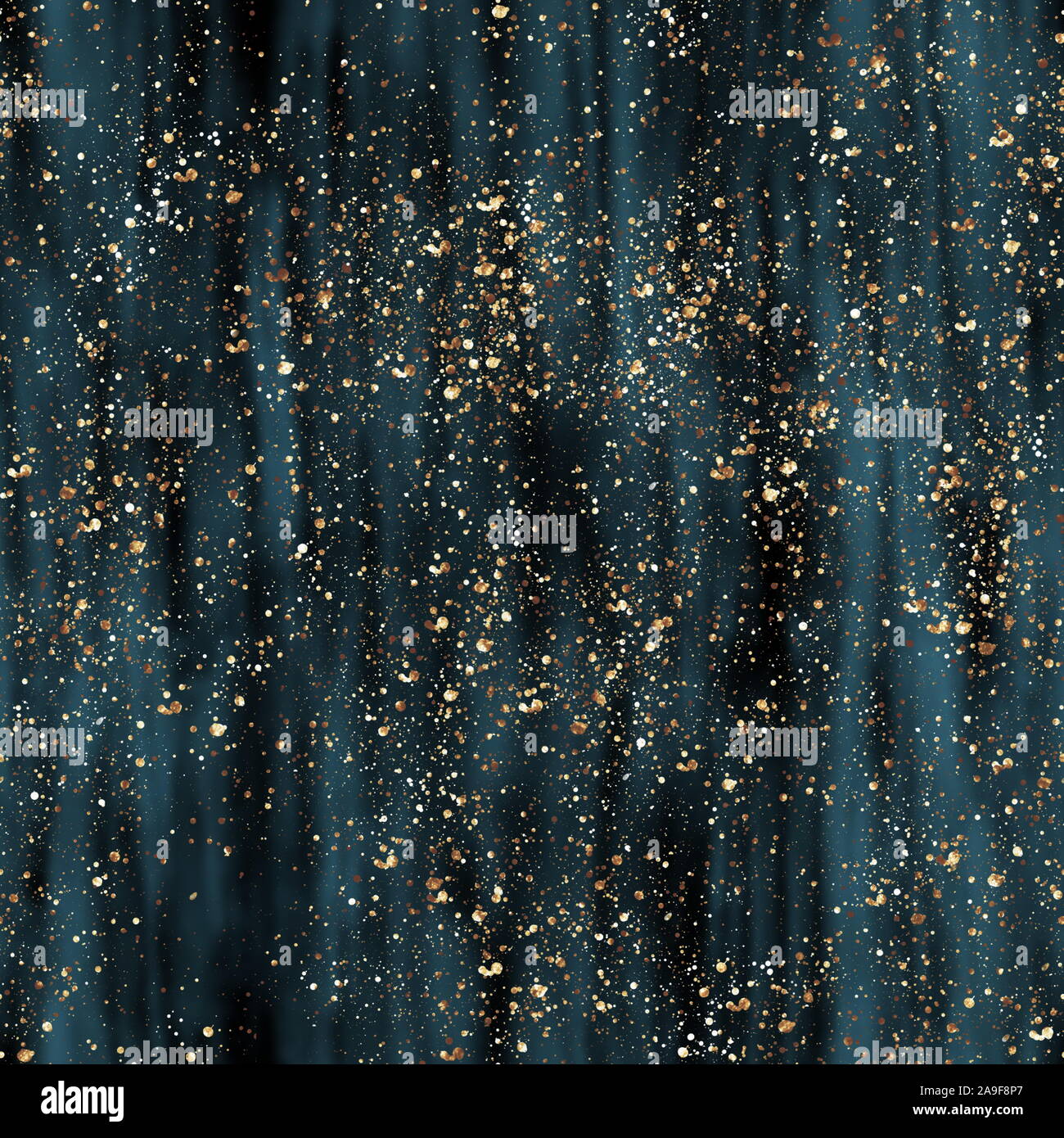 Black, blue and gold freehand seamless pattern. Abstract spray ...