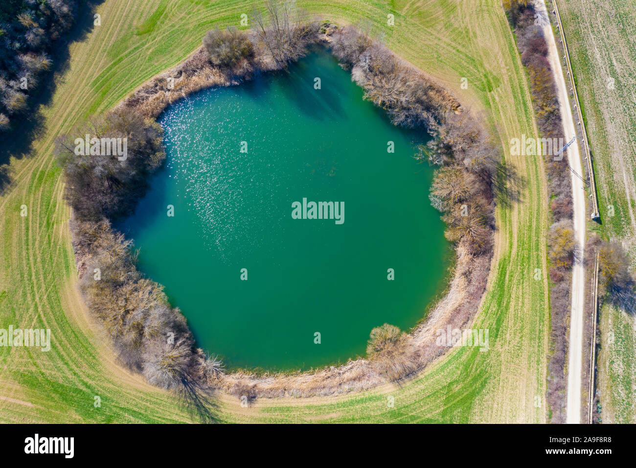 Aerial view natural water pool hi-res stock photography and images - Alamy