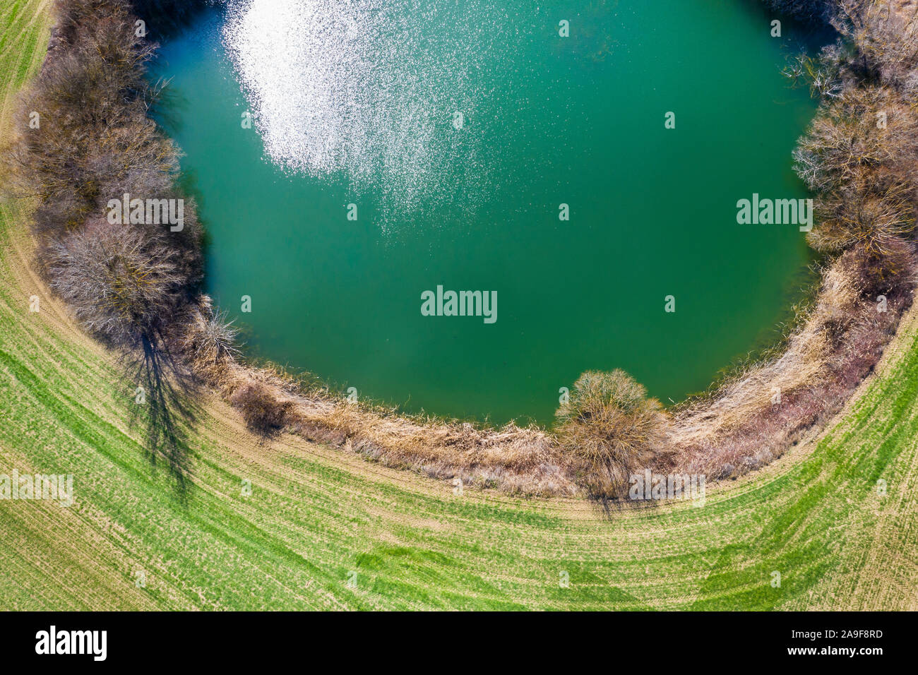 Aerial view natural water pool hi-res stock photography and images - Alamy