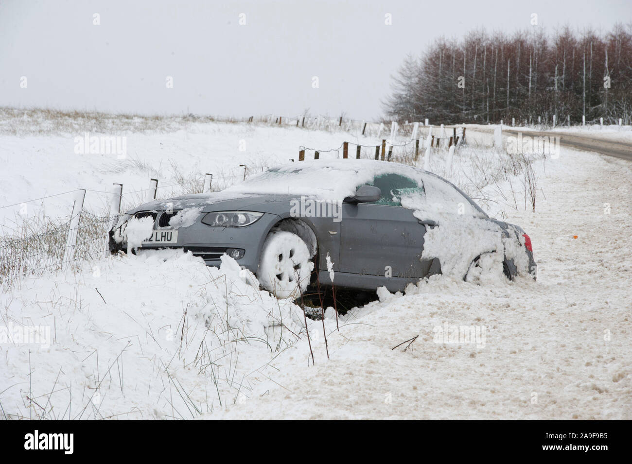 Car Accident At Night In Snow