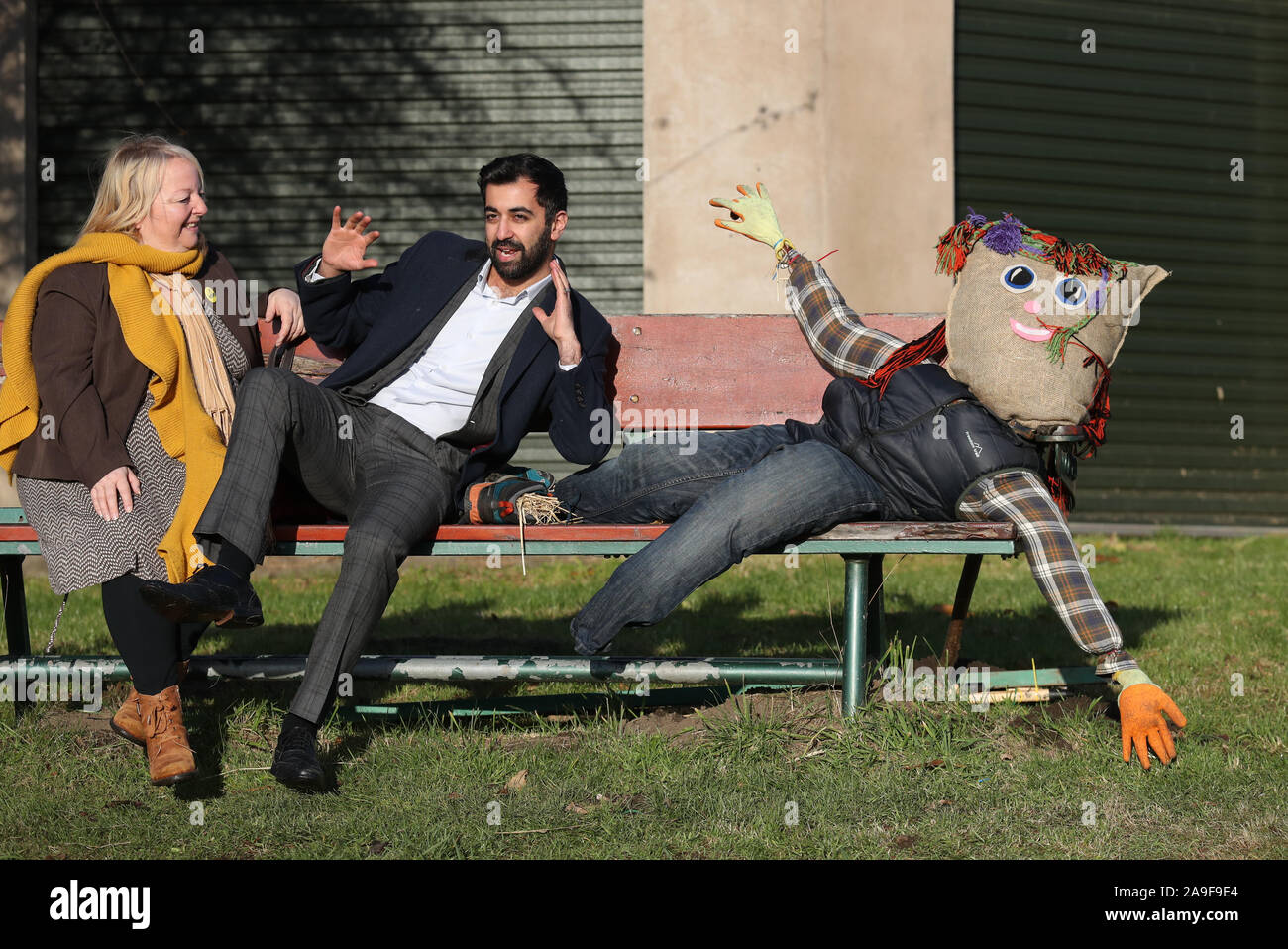 SNP Justice Secretary Humza Yousaf (centre) with Glasgow North East ...
