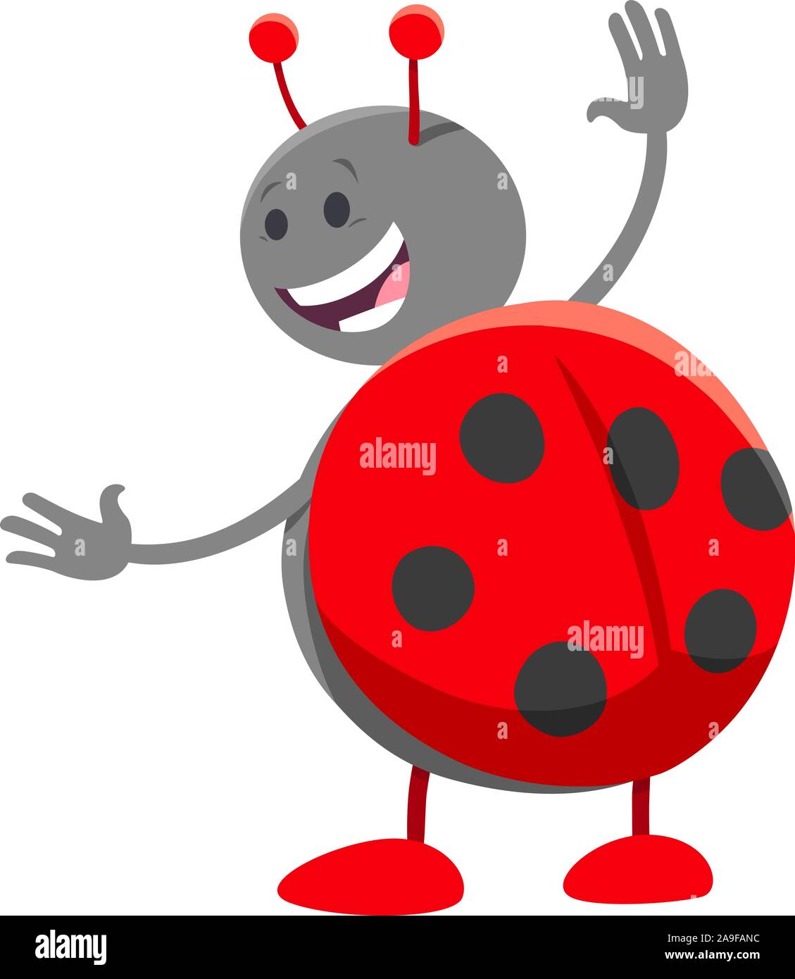 Cartoon Illustration of Funny Ladybug Insect Comic Animal Character ...