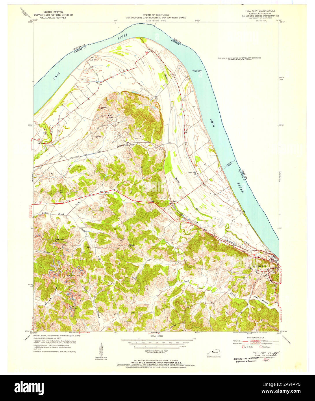 Map of tell city hi-res stock photography and images - Alamy