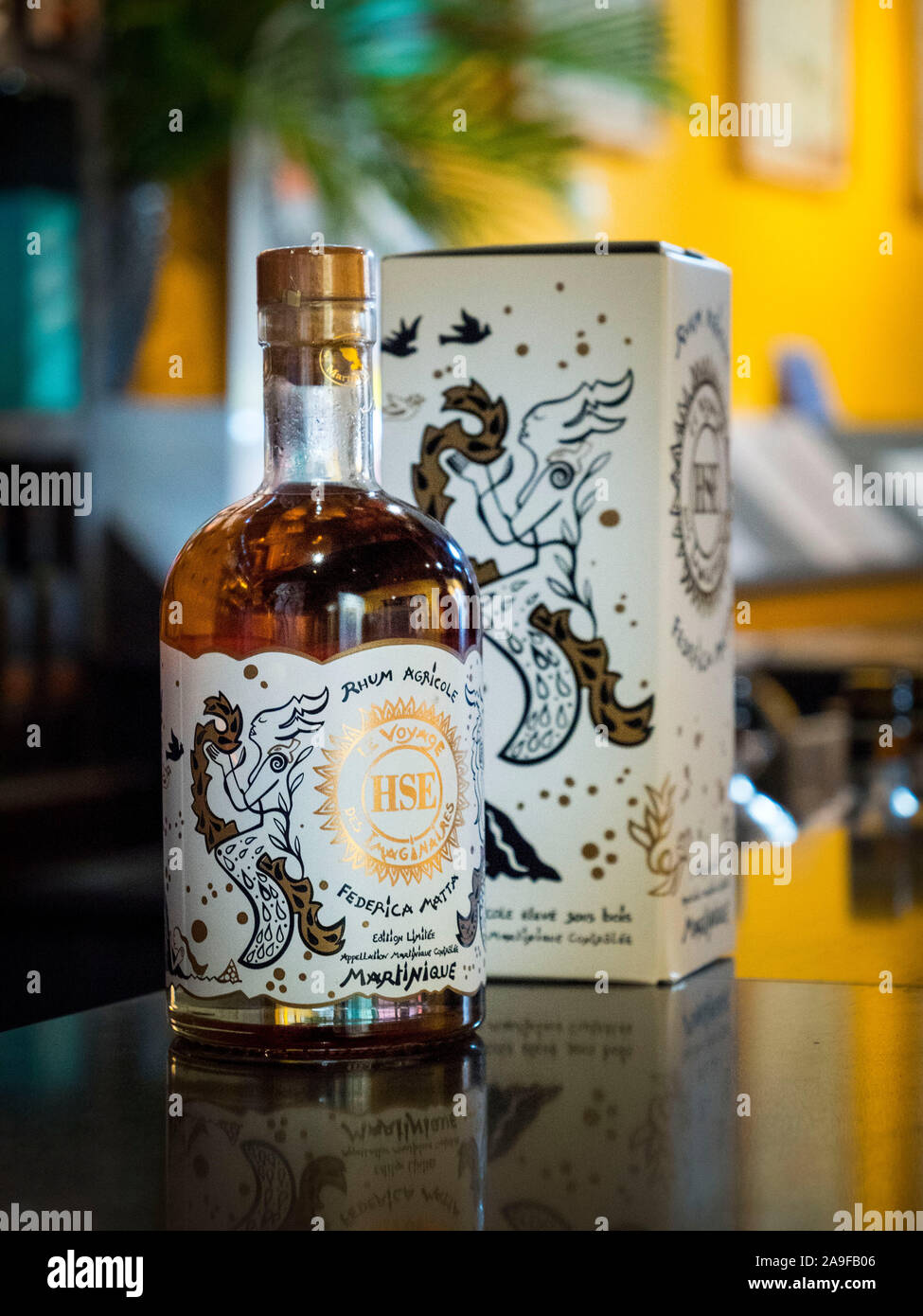 Rhum HSE, rum distillery, rum bottle Stock Photo - Alamy