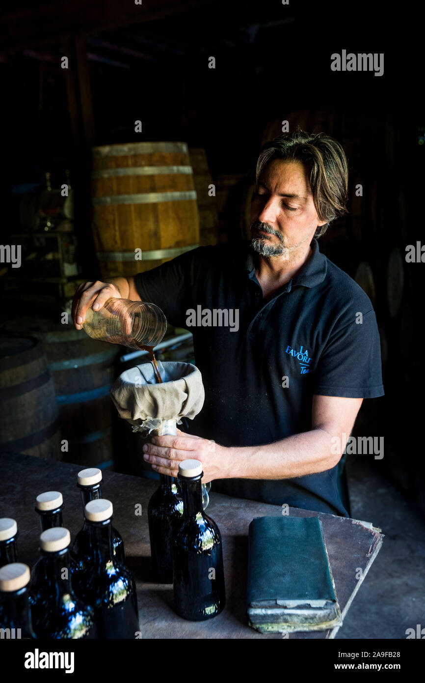 Habitation la Favorite, rum distillery, Franck Dormoy in the rum cellar ...