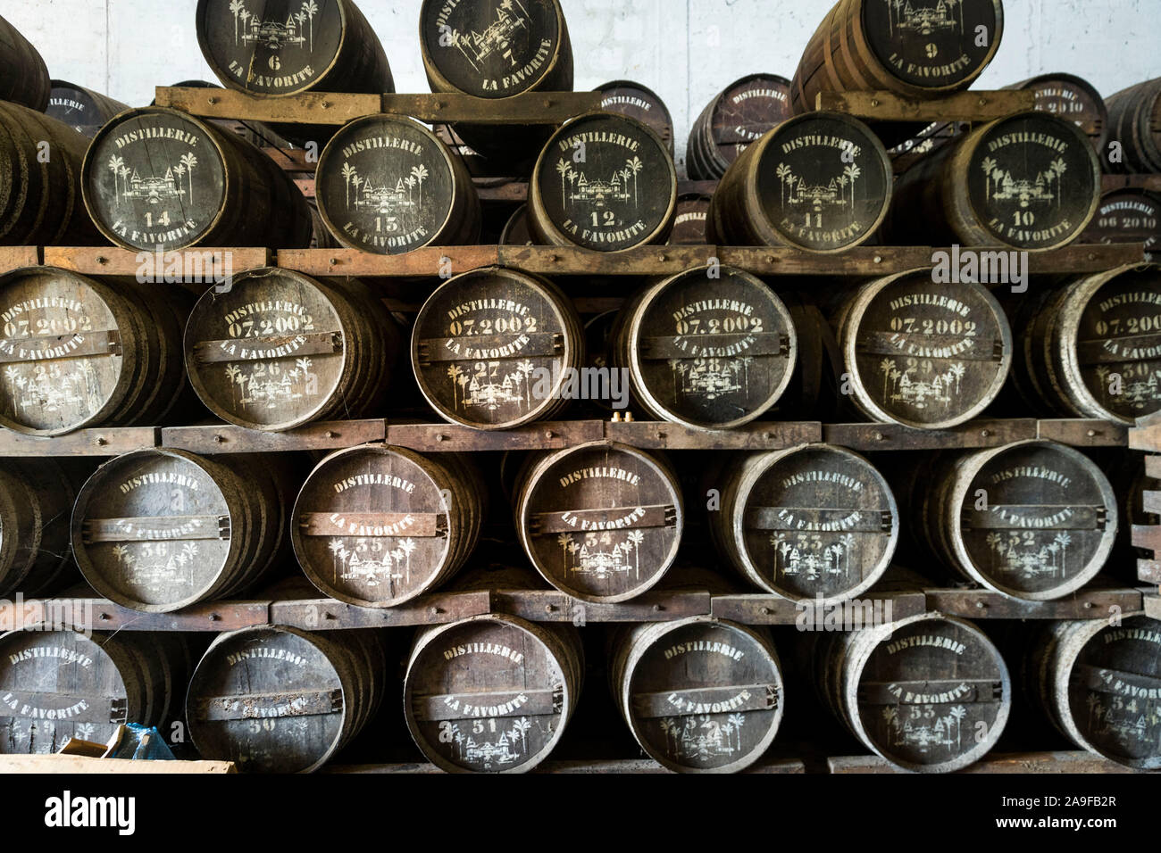 Habitation la Favorite, rum distillery, wooden barrels, distillation ...